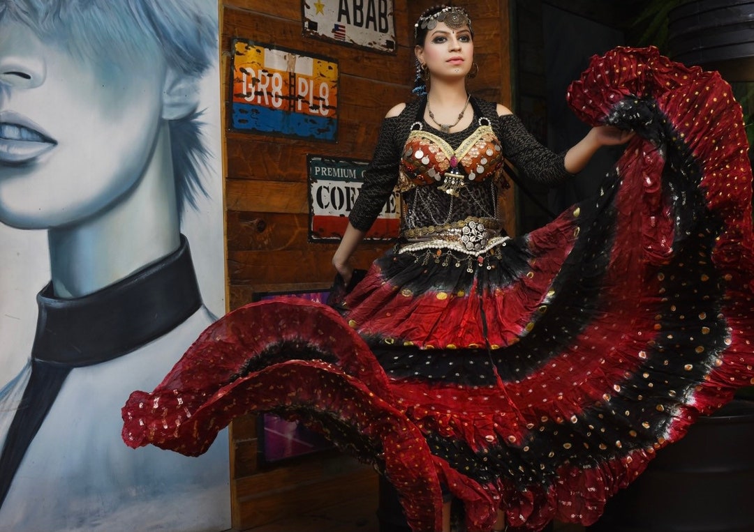 Tribal Belly Dance Skirt / Belly Dance Costume / Gypsy Costume / ATS ...