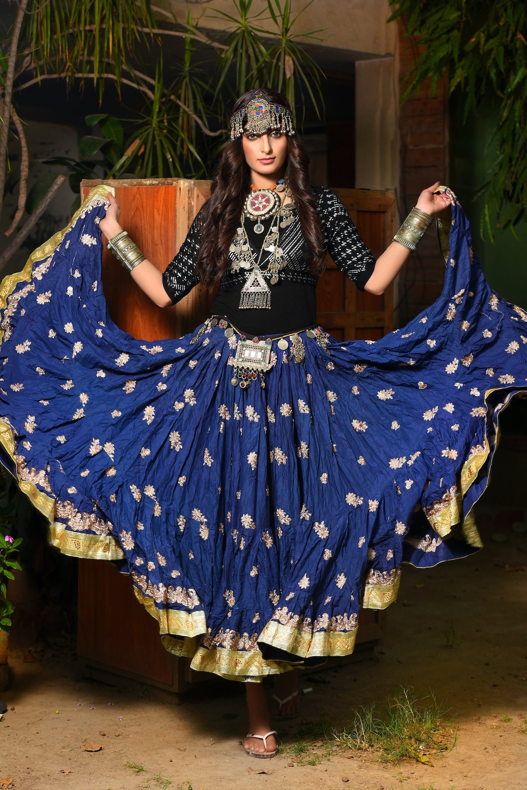 Tribal Bellydance Skirt – 25 & 35 Yard , ATS Costume, 4 Tier Festival ...