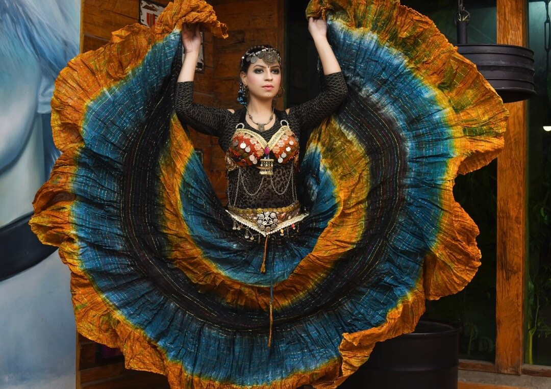 Tribal Bellydance Skirt – 25 & 35 Yard , ATS Costume, 4 Tier Festival ...