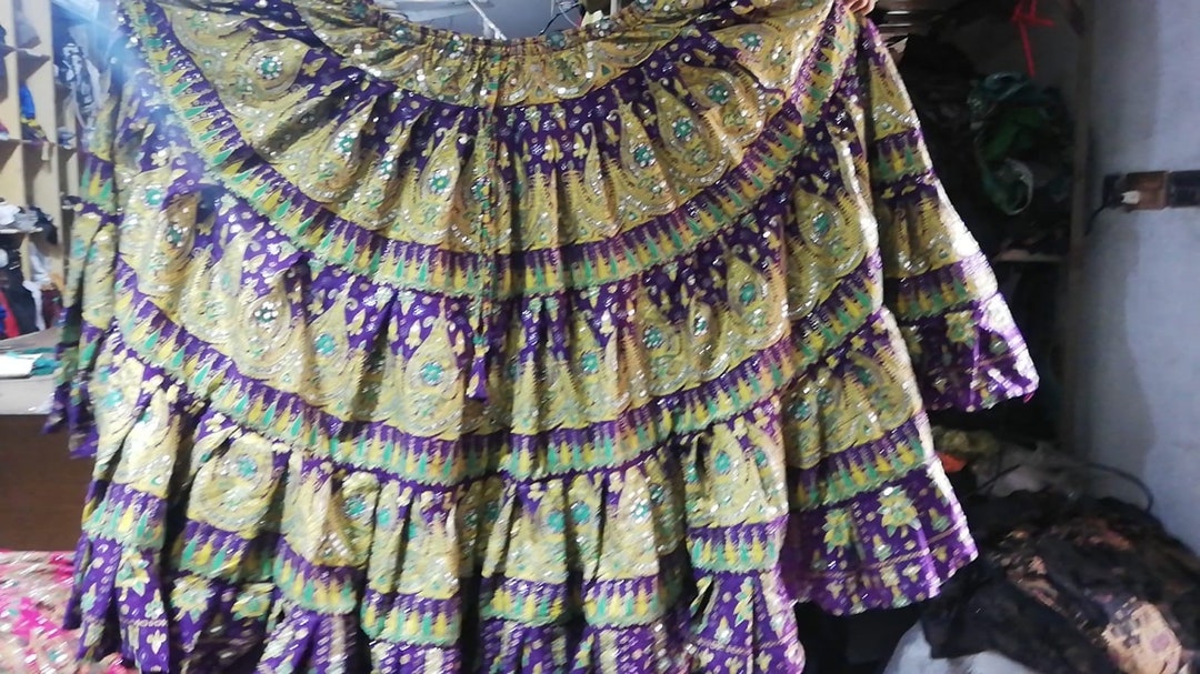 Tribal Bellydance Skirt – 25 & 35 Yard , ATS Costume, 4 Tier Festival ...