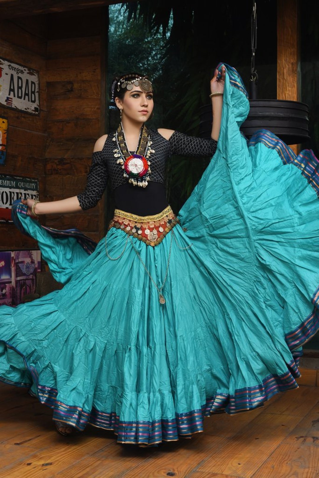 Tribal Belly Dance Skirt / Belly Dance Costume / Gypsy Costume / ATS ...