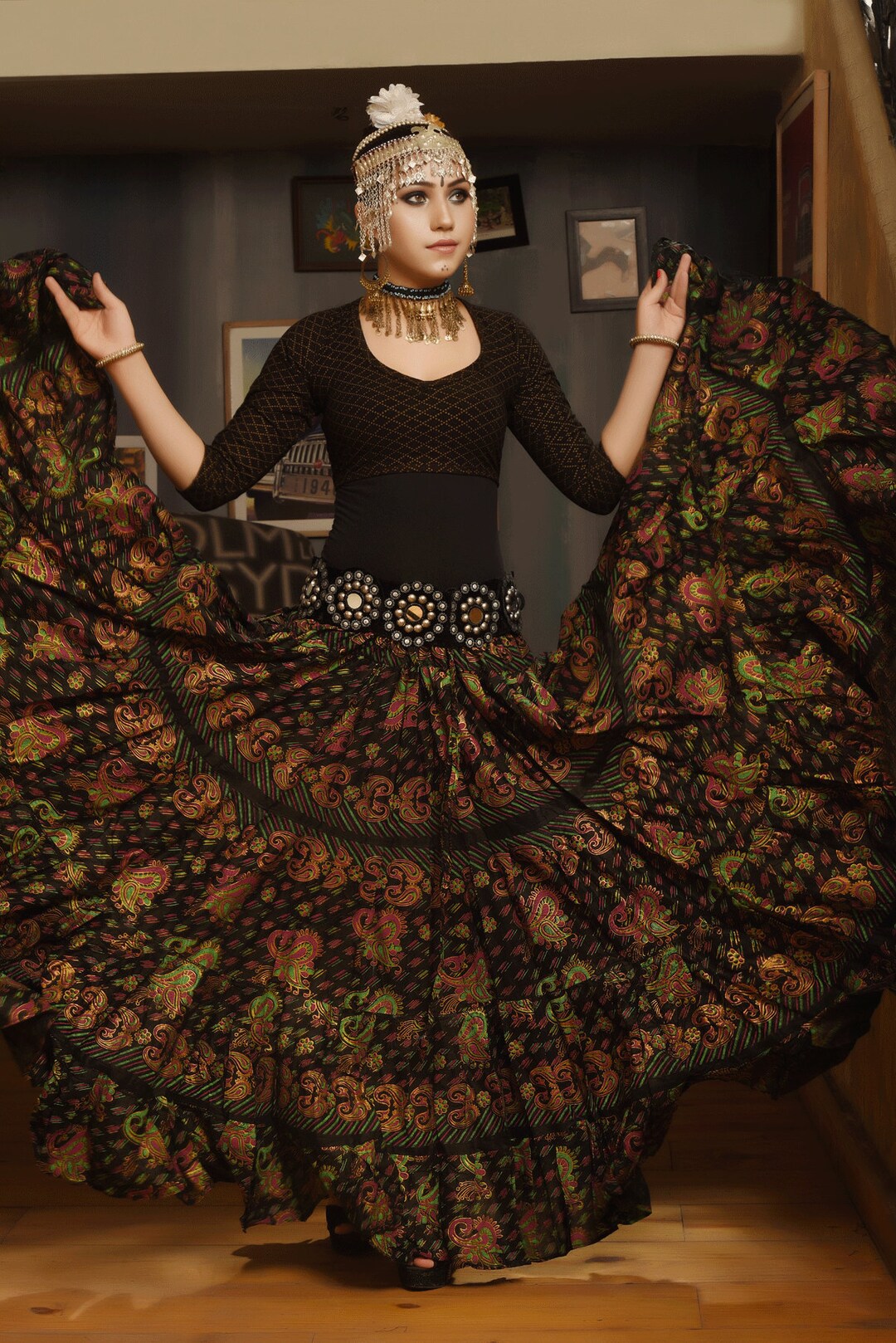 Tribal Belly Dance Skirt / Belly Dance Costume / Gypsy Costume / ATS ...