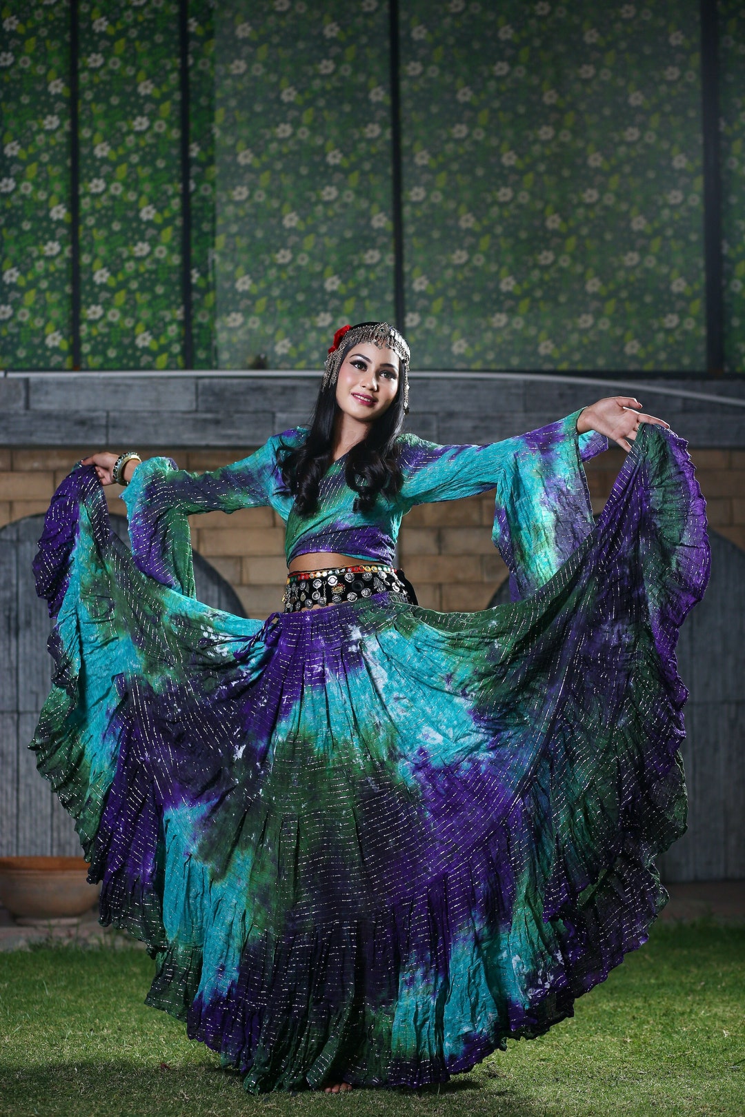 Tribal Bellydance Skirt – 25 & 35 Yard , ATS Costume, 4 Tier Festival ...