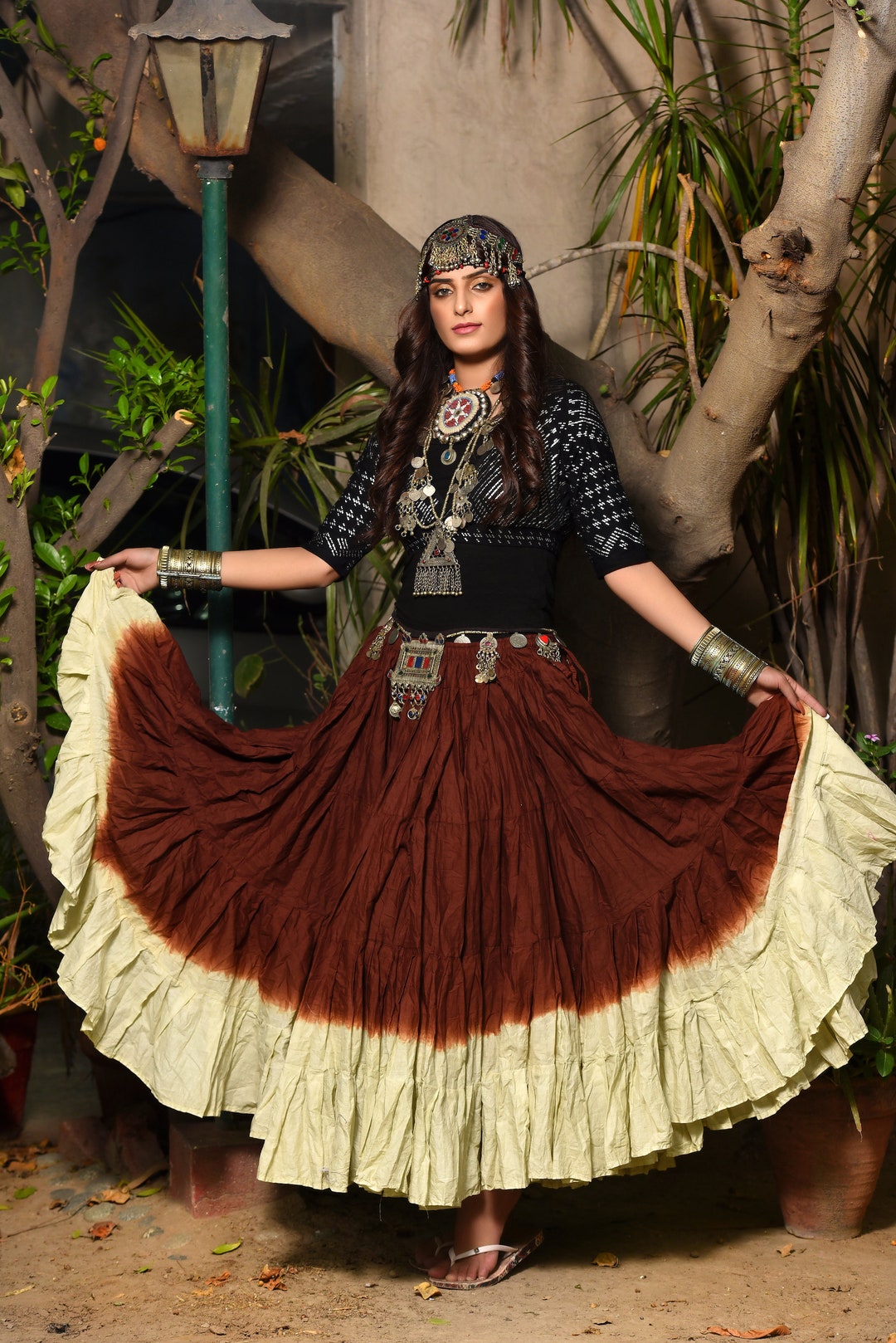 Tribal Bellydance Skirt – 25 & 35 Yard , ATS Costume, 4 Tier Festival ...