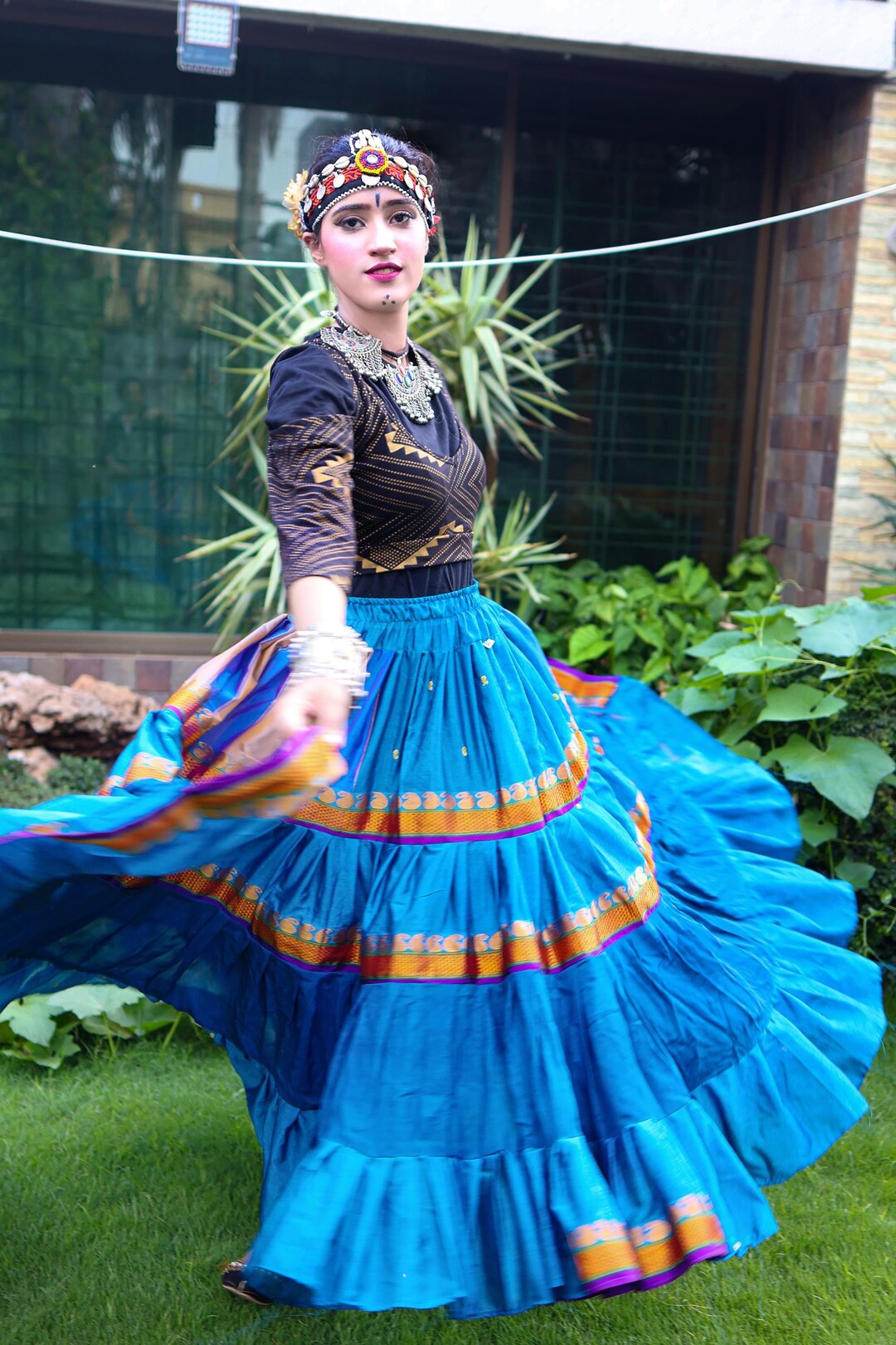 Tribal Bellydance Skirt – 25 & 35 Yard , ATS Costume, 4 Tier Festival ...