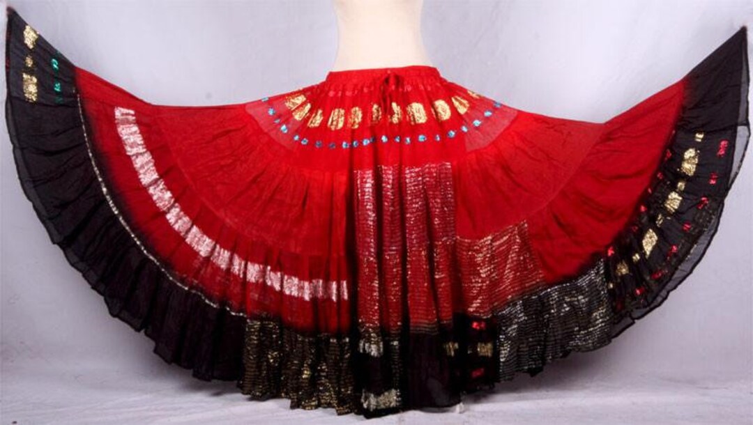 Tribal Bellydance Skirt – 25 & 35 Yard , ATS Costume, 4 Tier Festival ...