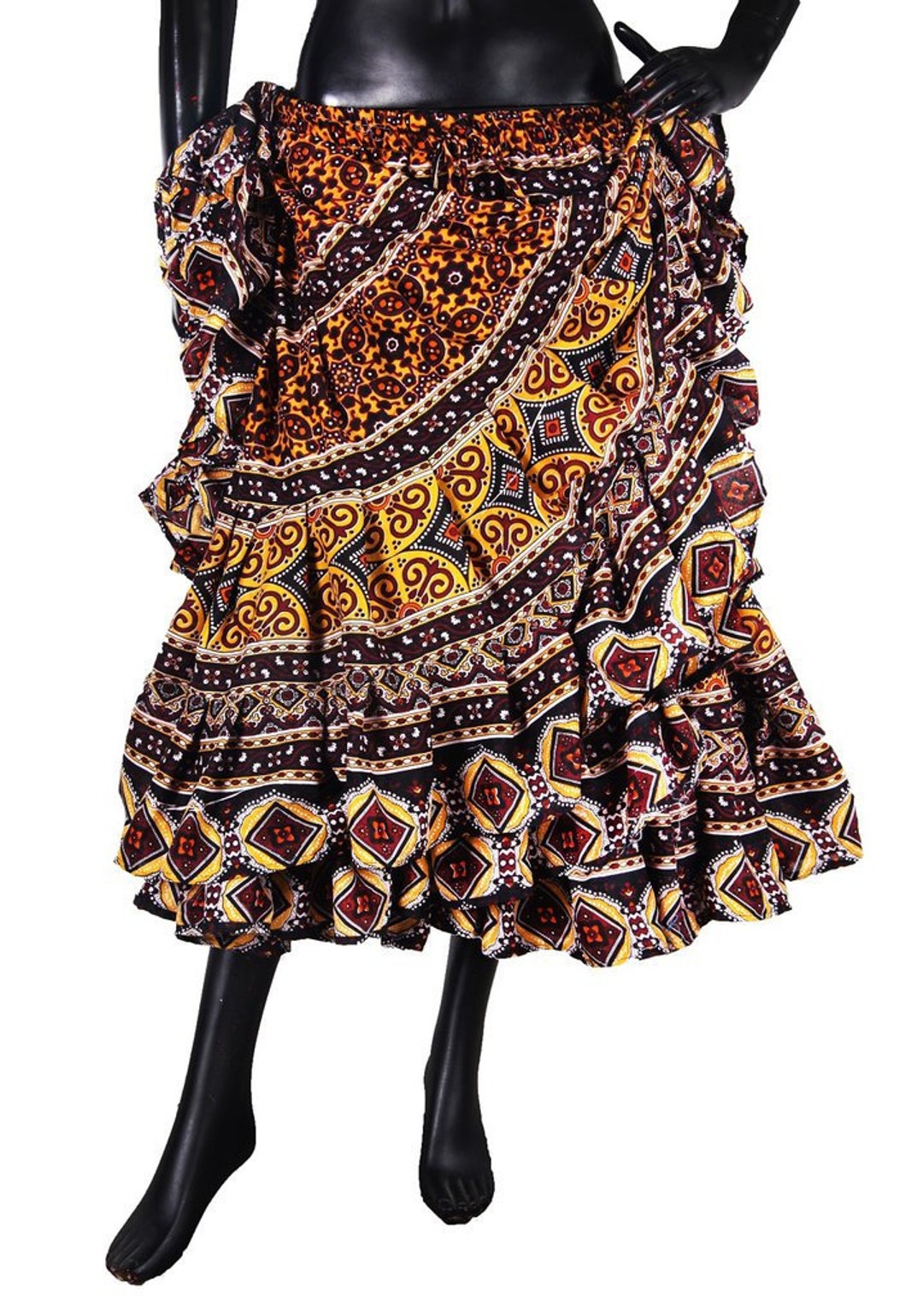 Tribal Bellydance Skirt – 25 & 35 Yard , ATS Fusion Costume, 4 Tier ...