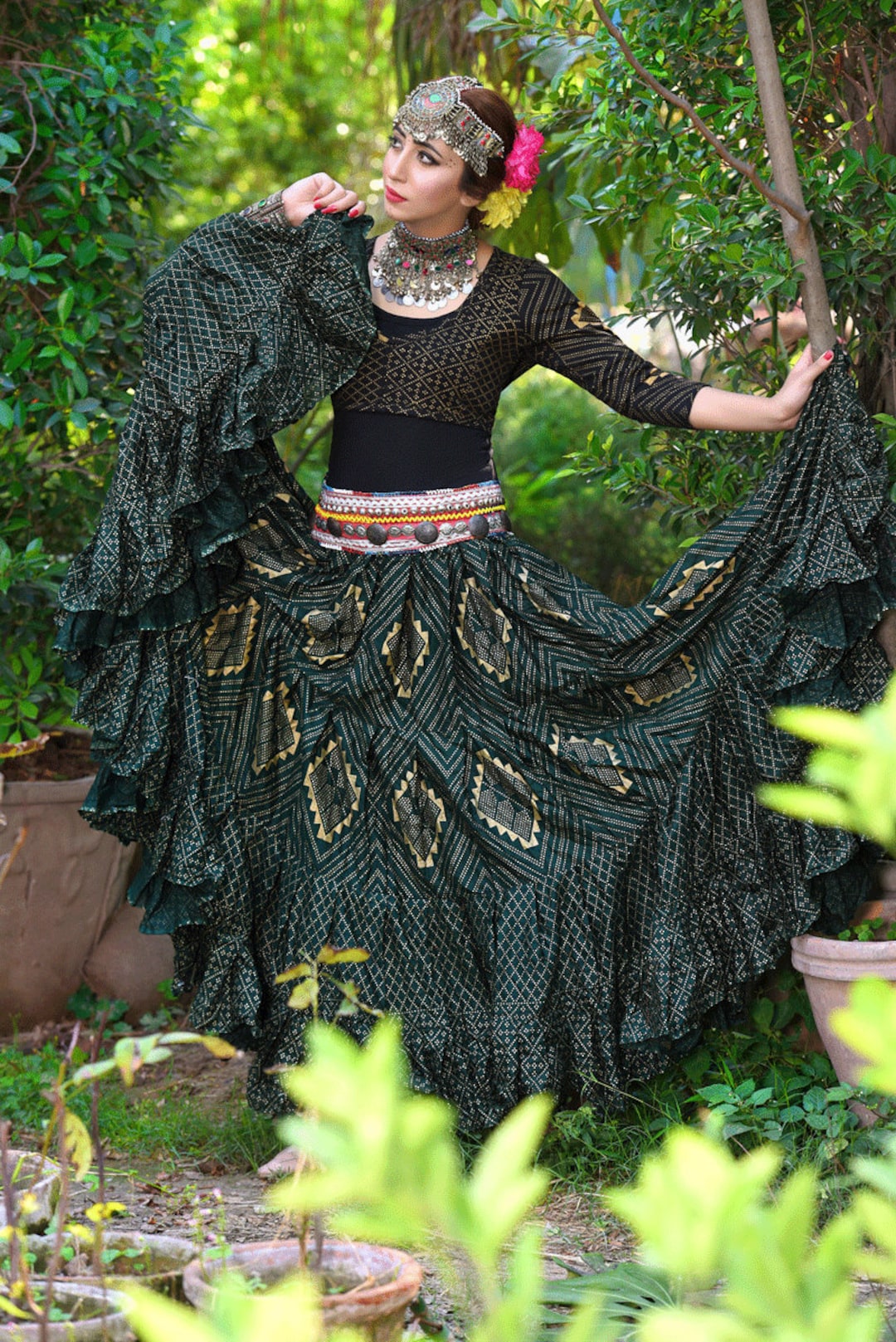 Tribal Belly Dance Skirt / Belly Dance Costume / Gypsy Costume / ATS ...
