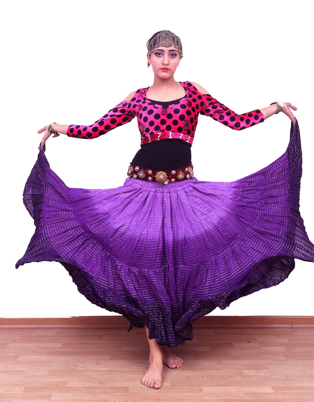 Tribal Bellydance Skirt – 25 & 35 Yard , ATS Costume, 4 Tier Festival ...