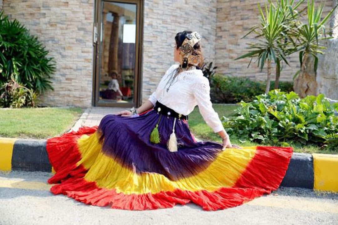 Tribal Bellydance Skirt – 25 & 35 Yard , ATS Costume, 4 Tier Festival ...