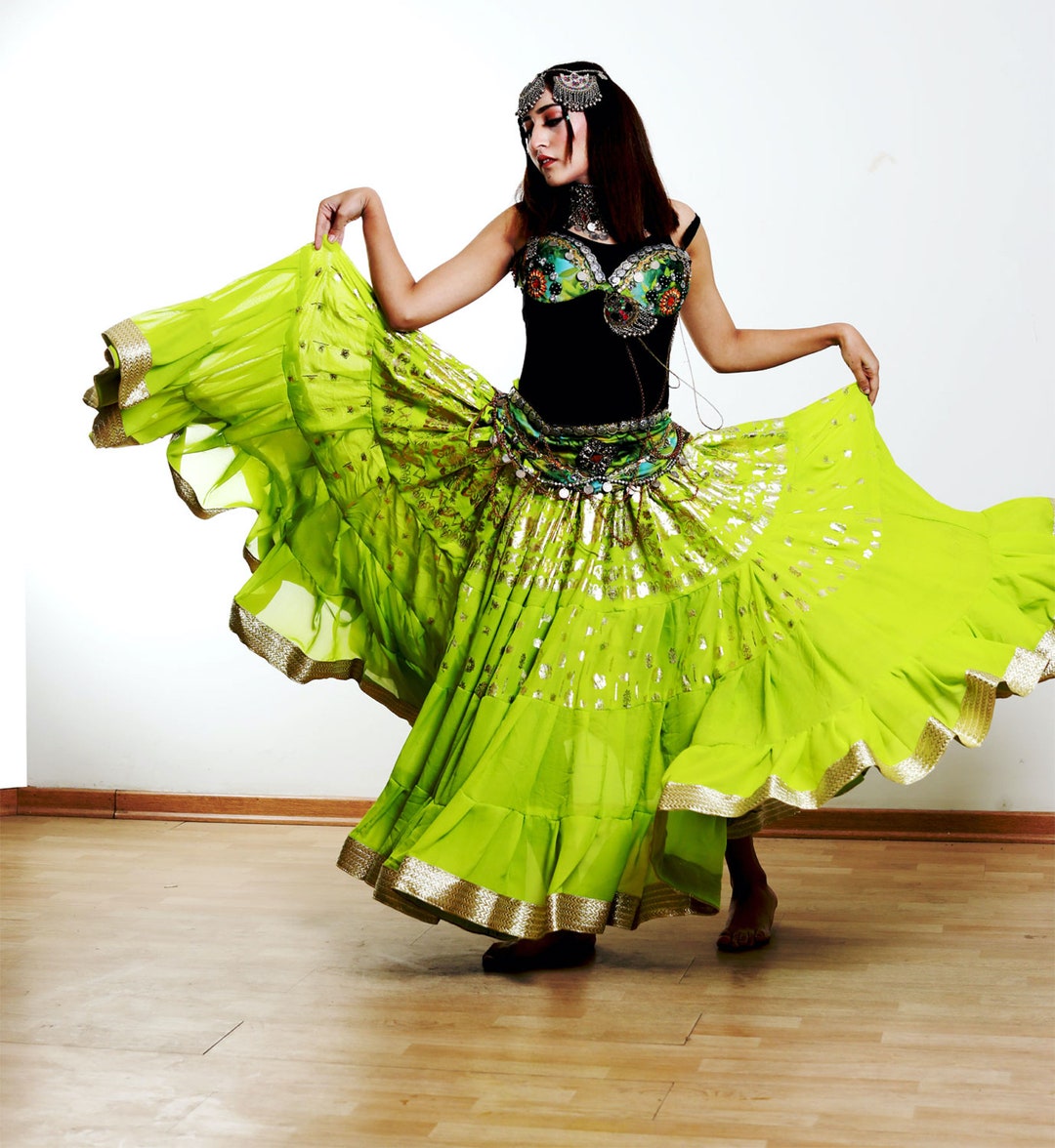 Tribal Bellydance Skirt – 25 & 35 Yard , ATS Costume, 4 Tier Festival ...