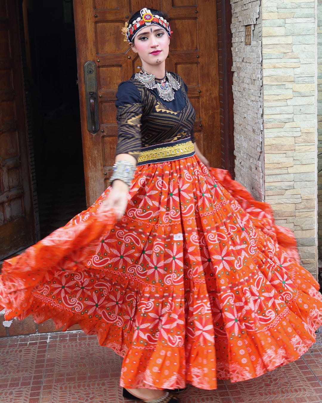 Tribal Bellydance Skirt – 25 & 35 Yard , ATS Costume, 4 Tier Festival ...