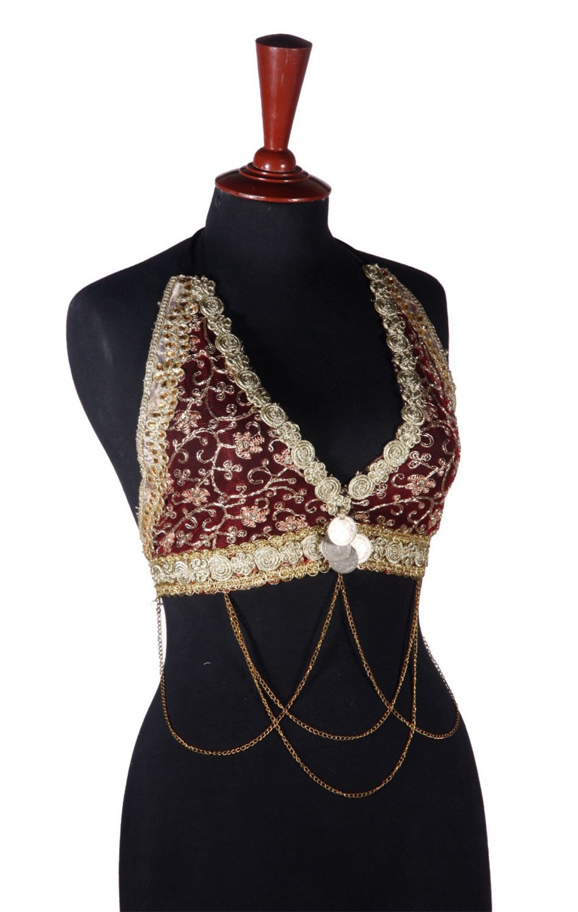 Tribal Bellydance Choli, Halter Top, Fusion Dance Top - Etsy