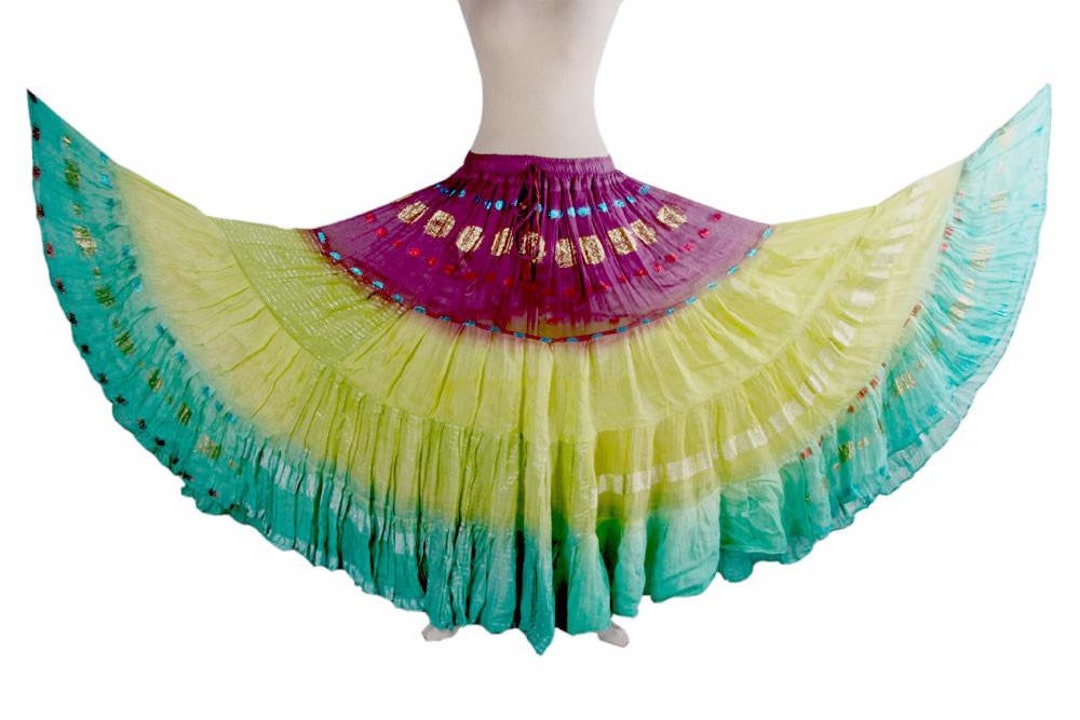 Tribal Bellydance Skirt – 25 & 35 Yard , ATS Costume, 4 Tier Festival ...