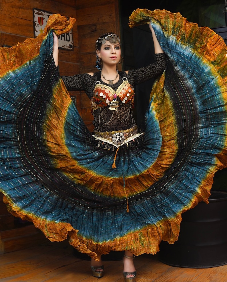 Tribal Bellydance Skirt – 25 & 35 Yard , ATS Costume, 4 Tier Festival ...