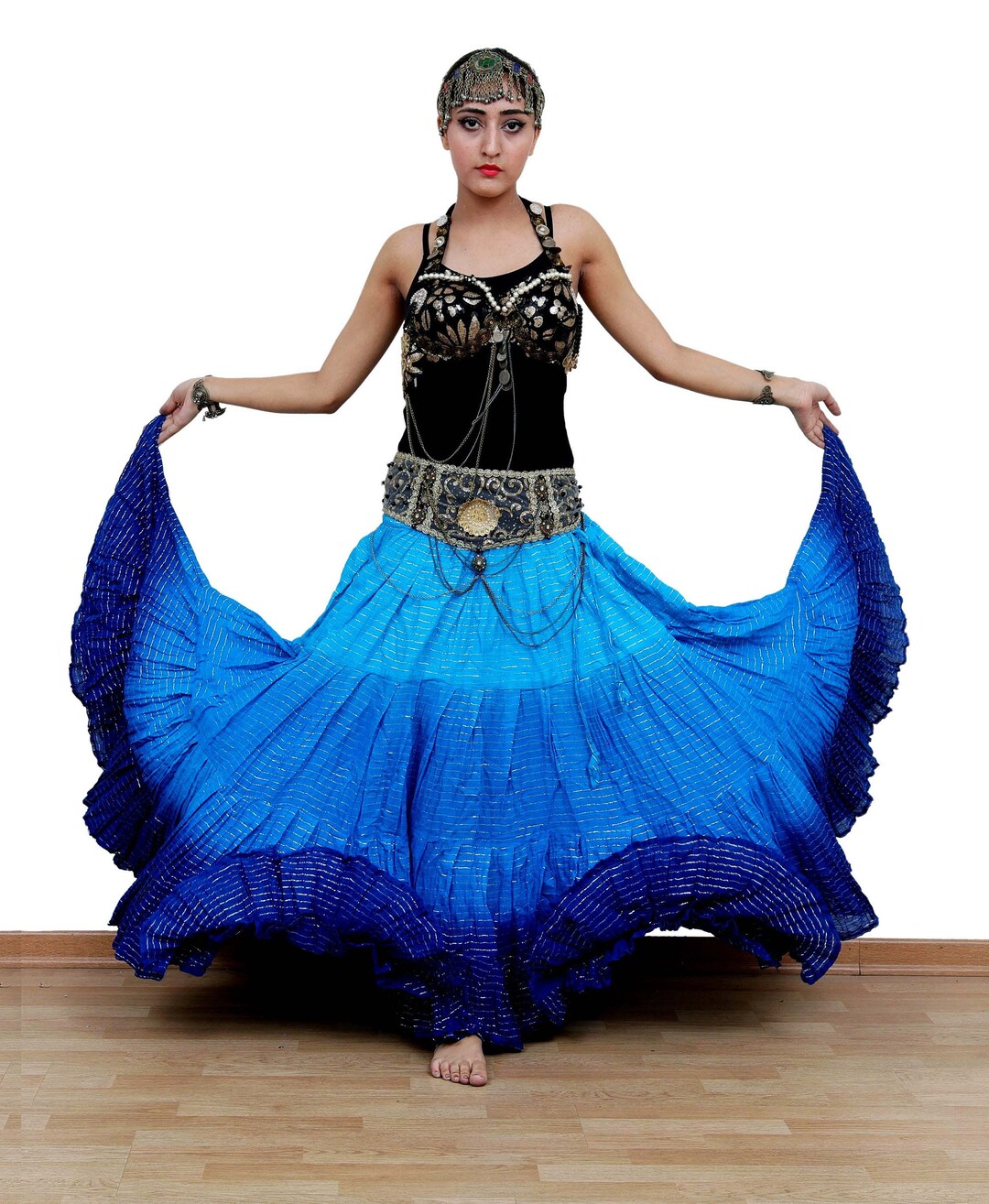 Tribal Bellydance Skirt – 25 & 35 Yard , ATS Costume, 4 Tier Festival ...