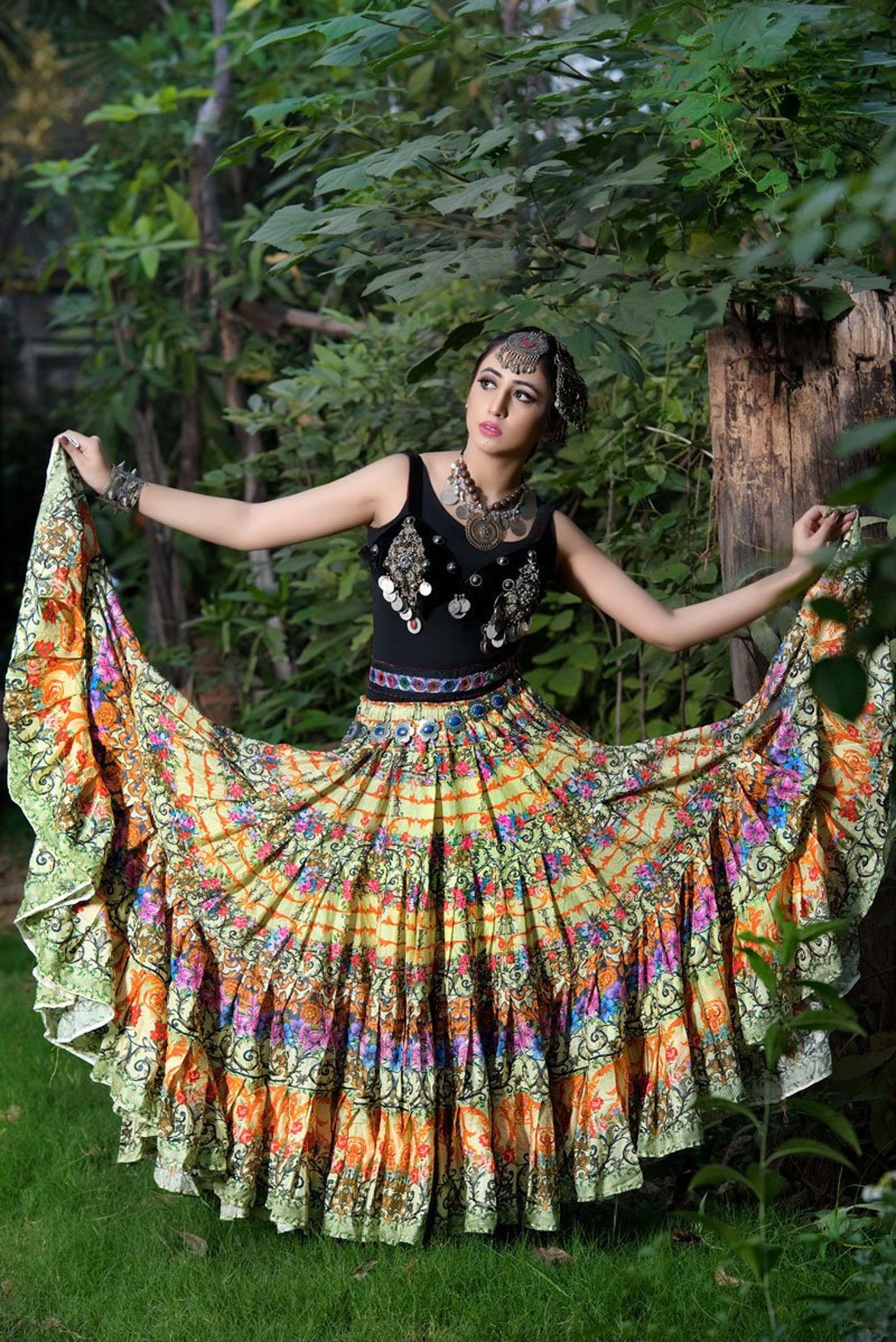 Tribal Belly Dance Skirt / Belly Dance Costume / Gypsy Costume / ATS ...