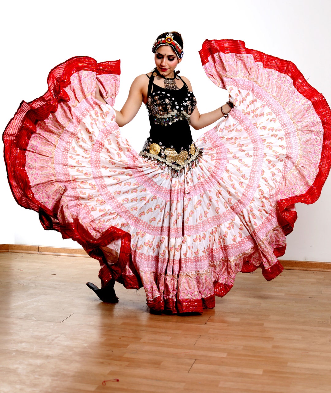 Tribal Bellydance Skirt – 25 & 35 Yard , ATS Costume, 4 Tier Festival ...