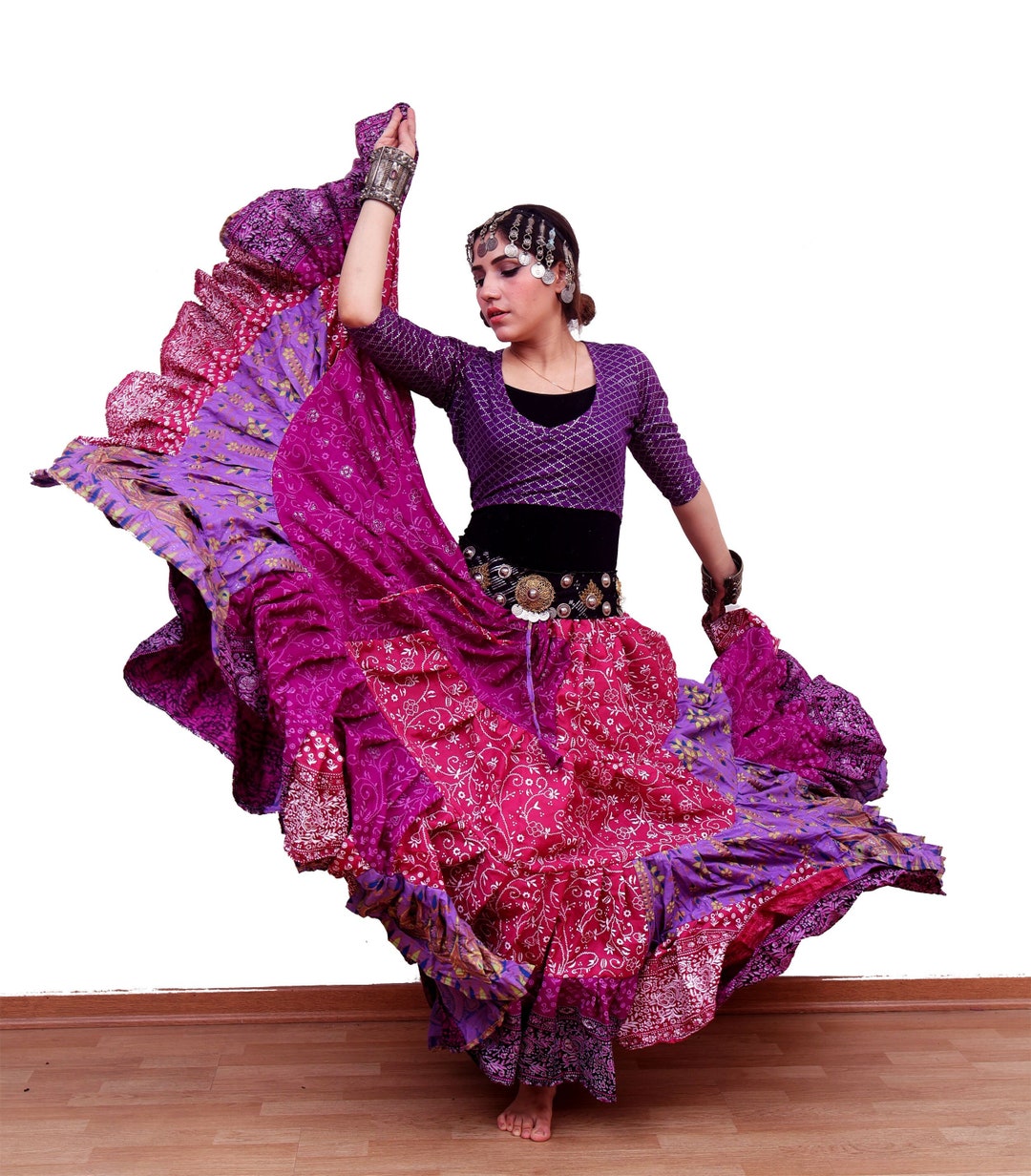 Tribal Bellydance Skirt – 25 & 35 Yard , ATS Costume, 4 Tier Festival ...