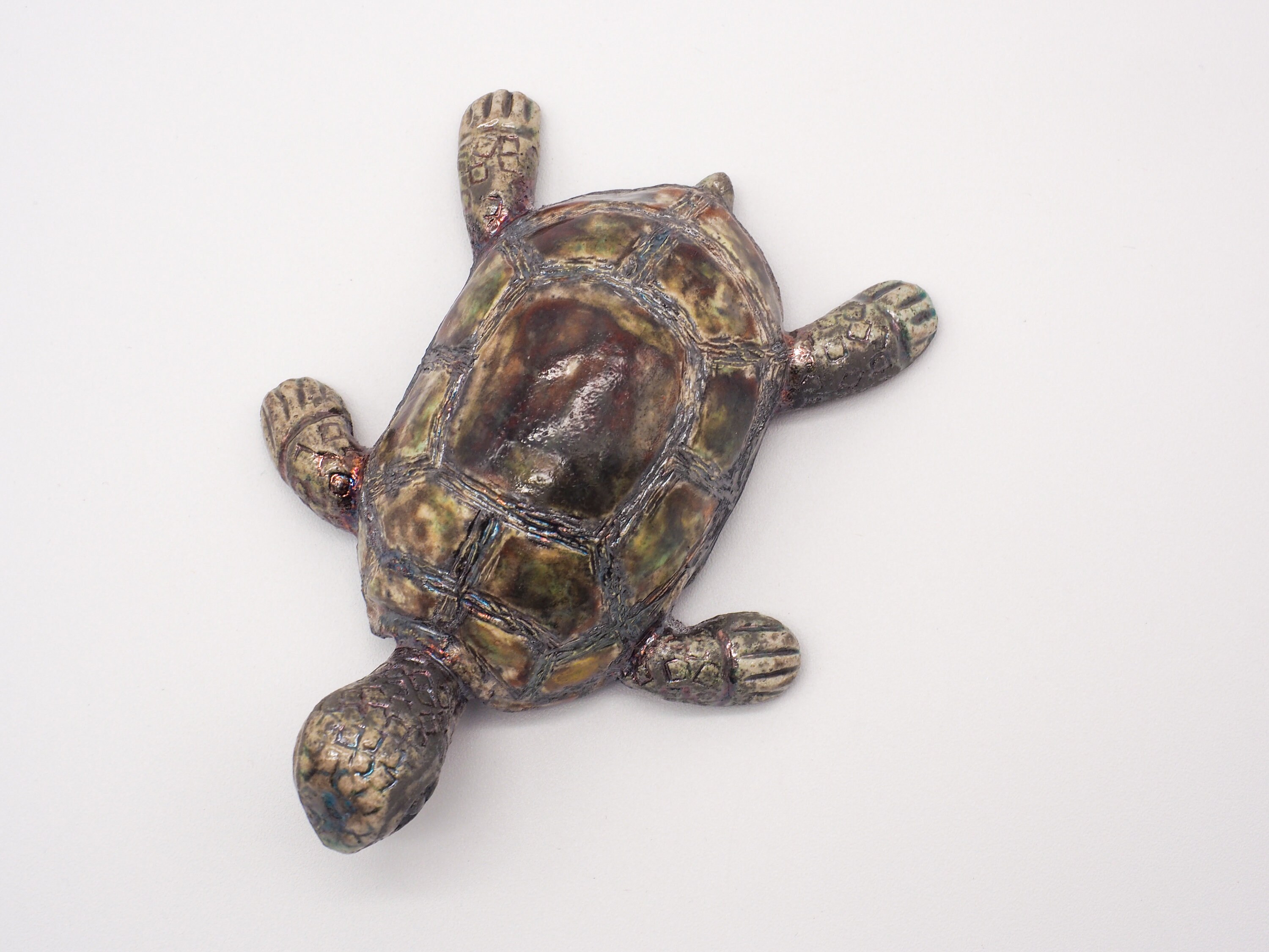 Raku Turtle Ceramic Reptile Art Handcrafted Turtle Sculpture Artisan ...