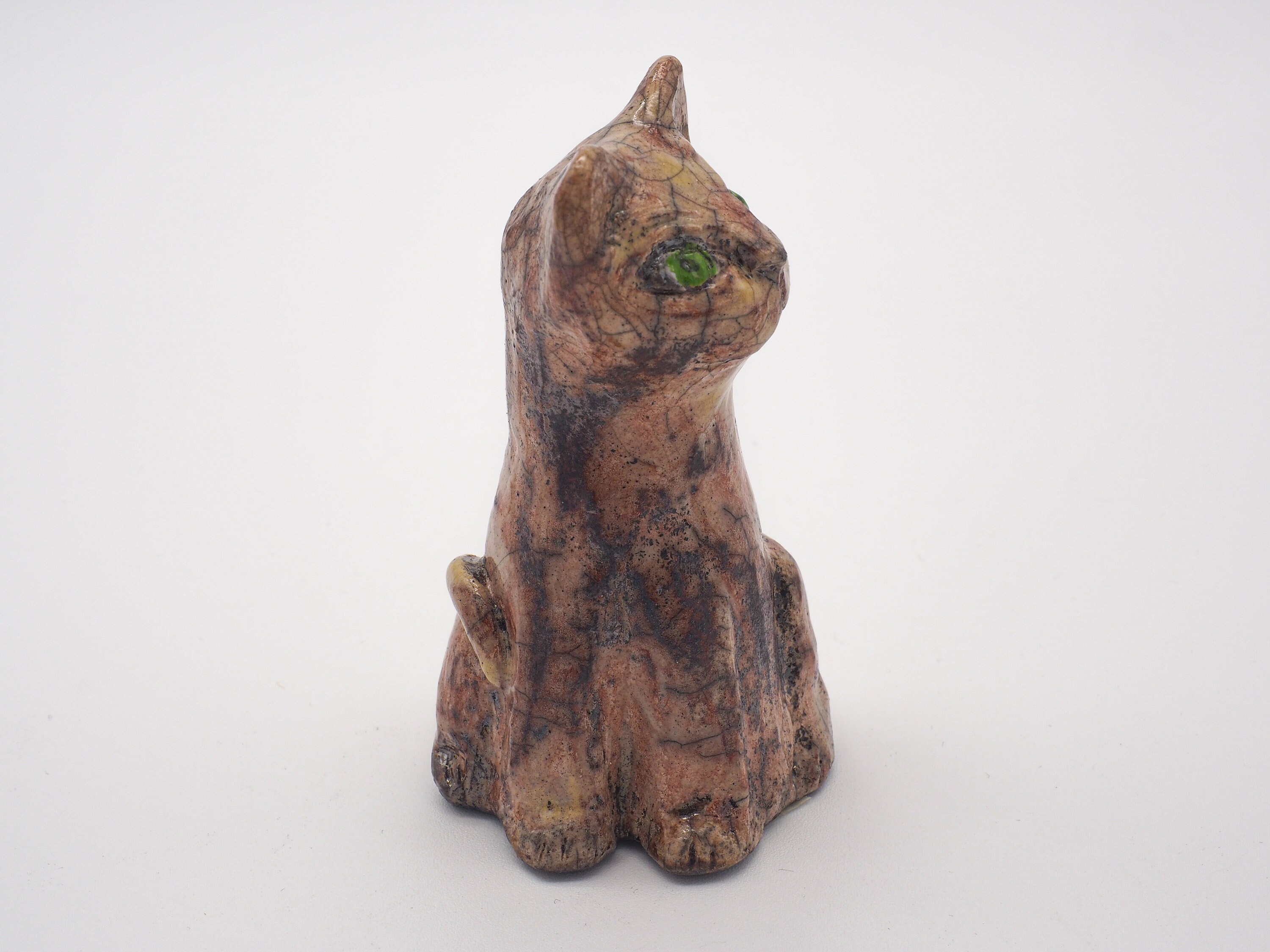 Raku Ceramic Cat – Handmade Cat Sculpture – Unique Ceramic Art ...