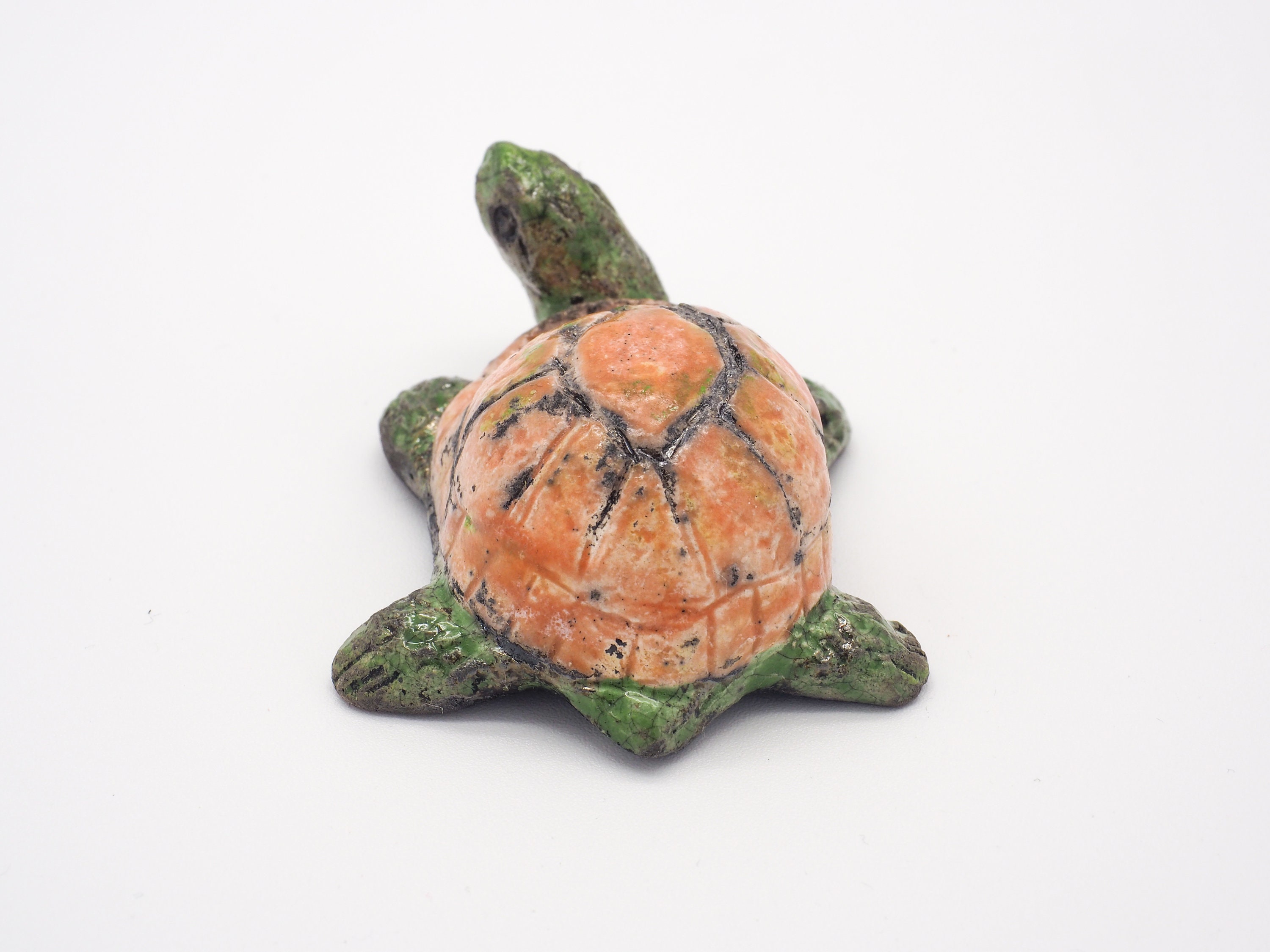 Raku Turtle - Reptile Ceramic Art - Handcrafted Turtle Sculpture ...