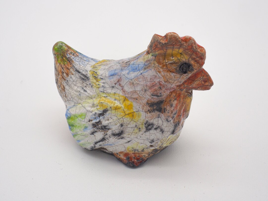 Raku Ceramic Hen Handmade Raku Pottery Artisan Hen Sculpture ...