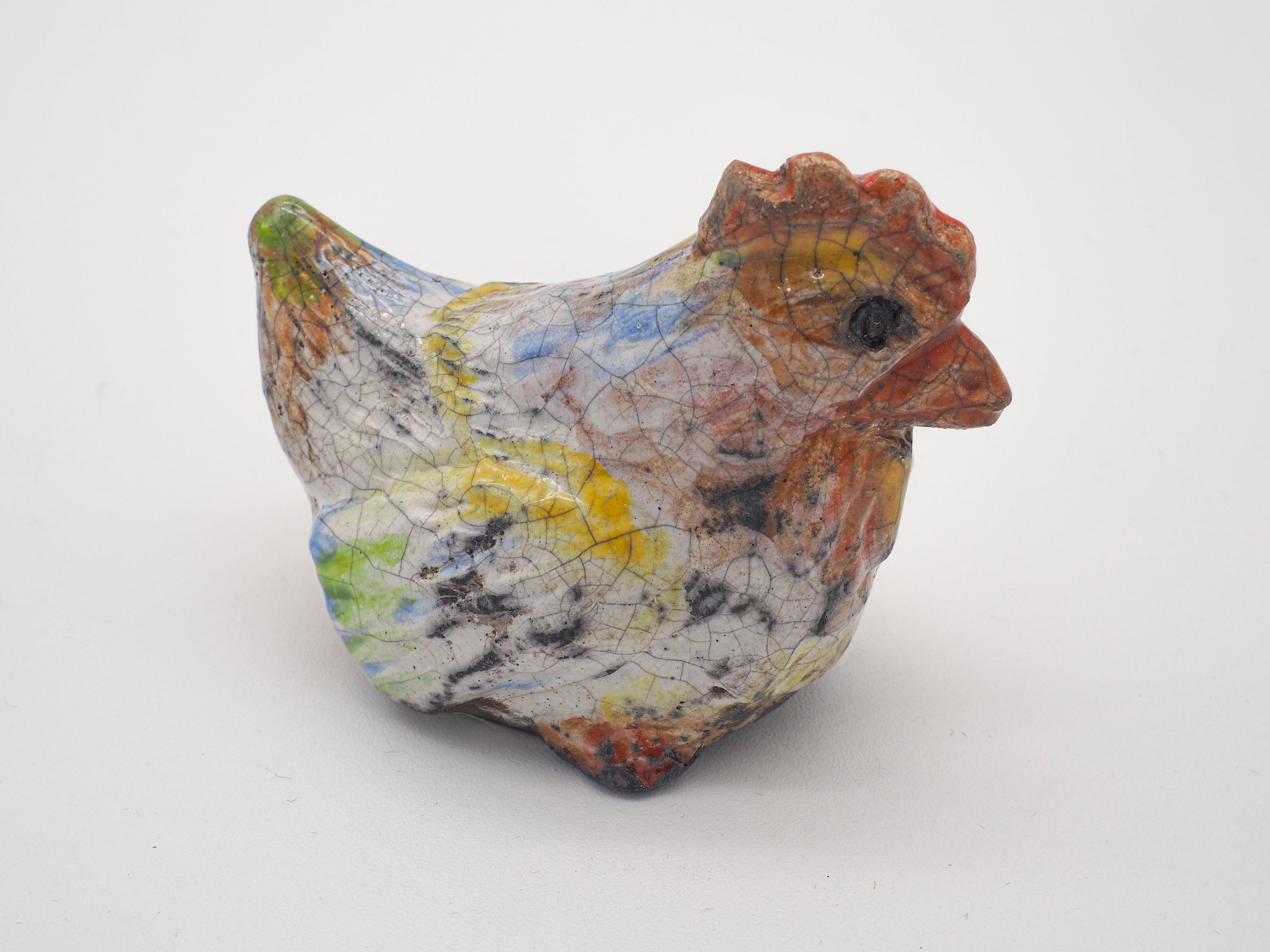 Raku Ceramic Hen Handmade Raku Pottery Artisan Hen Sculpture ...