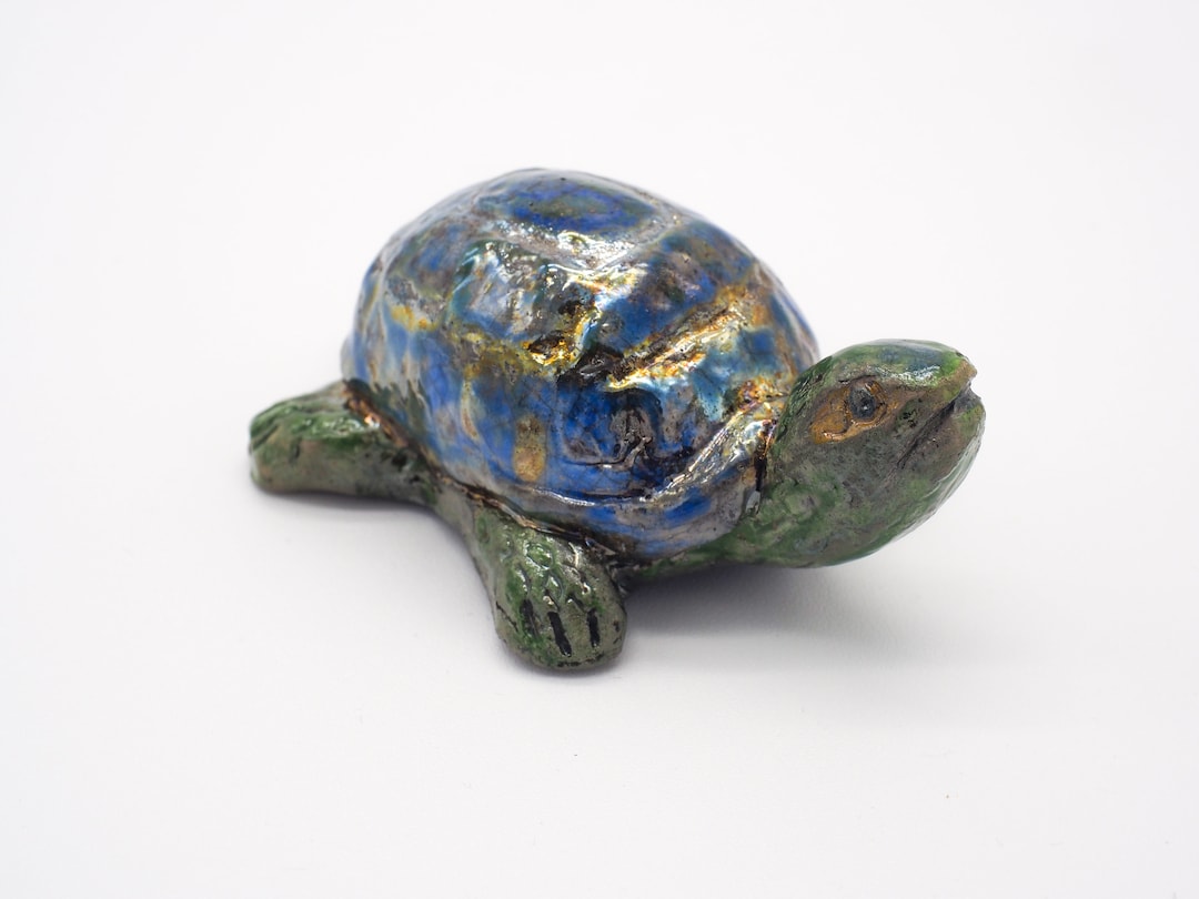 Raku Turtle Ceramic Reptile Art Handcrafted Turtle Sculpture Artisan ...