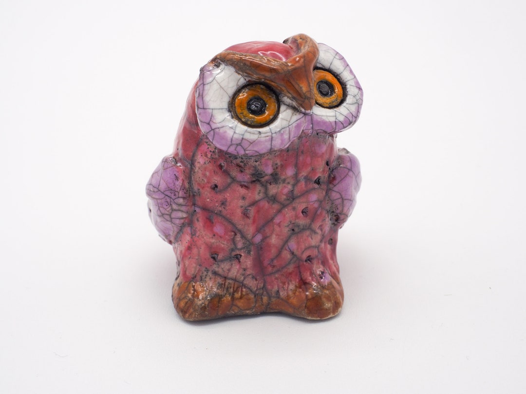 Ceramic Owl - Raku Owl - Collectible Ceramic - Handmade Owl - Owl ...