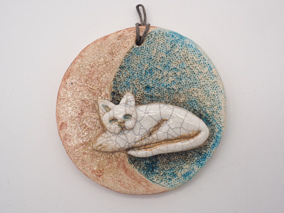 Raku Ceramic Cat Kitten Sculpture Cat Lovers Gift Ceramic Animal Art ...