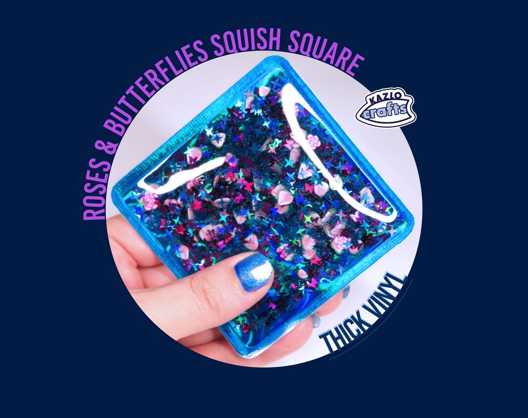 Roses and Butterflies Squish Square Thick Vinyl | Sensory Activity ...