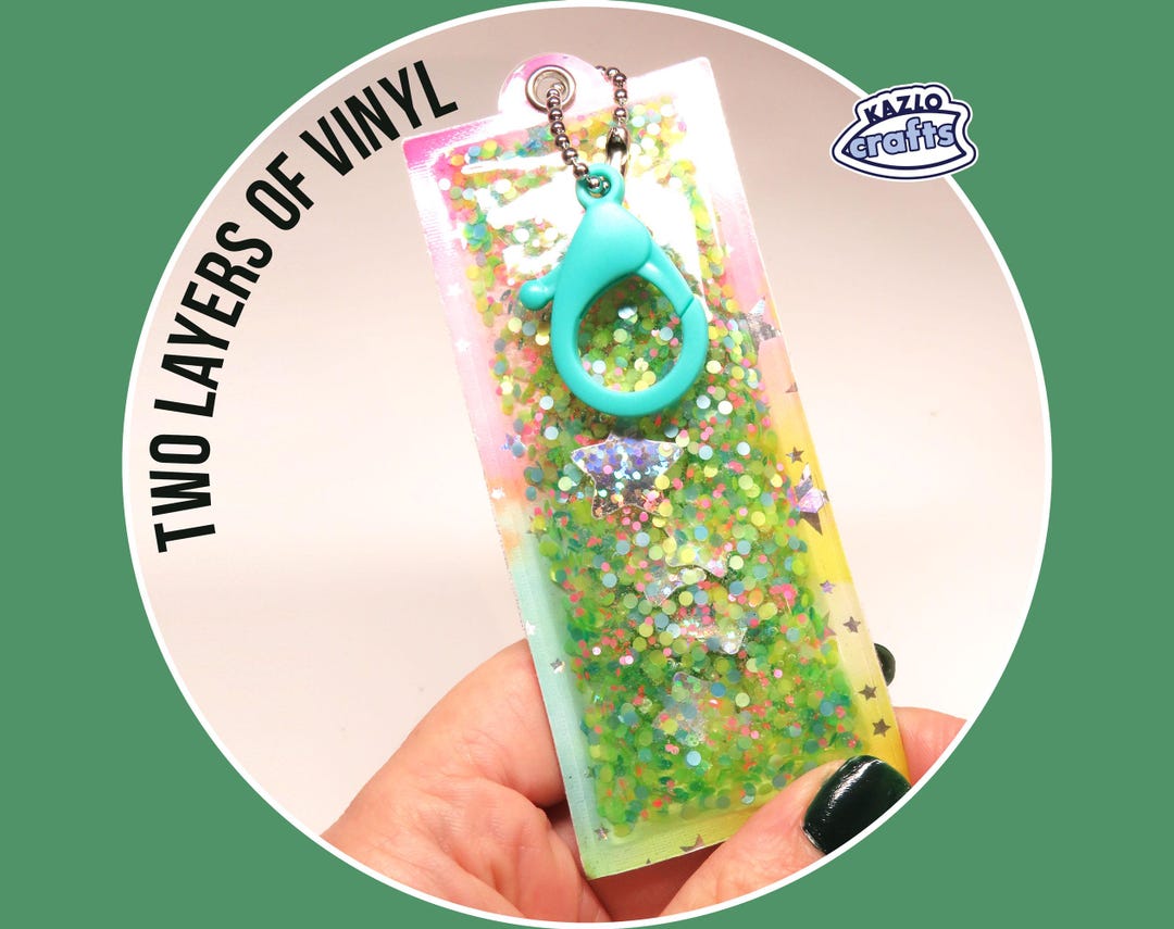 Pastel Glitter Squish Fidget With Stars Keychain | Bright Holographic ...