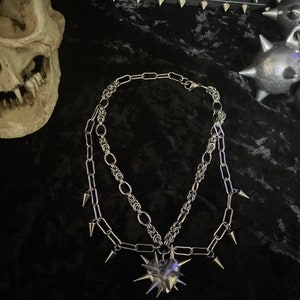 Spiked Chainmail Heart Necklace - Etsy