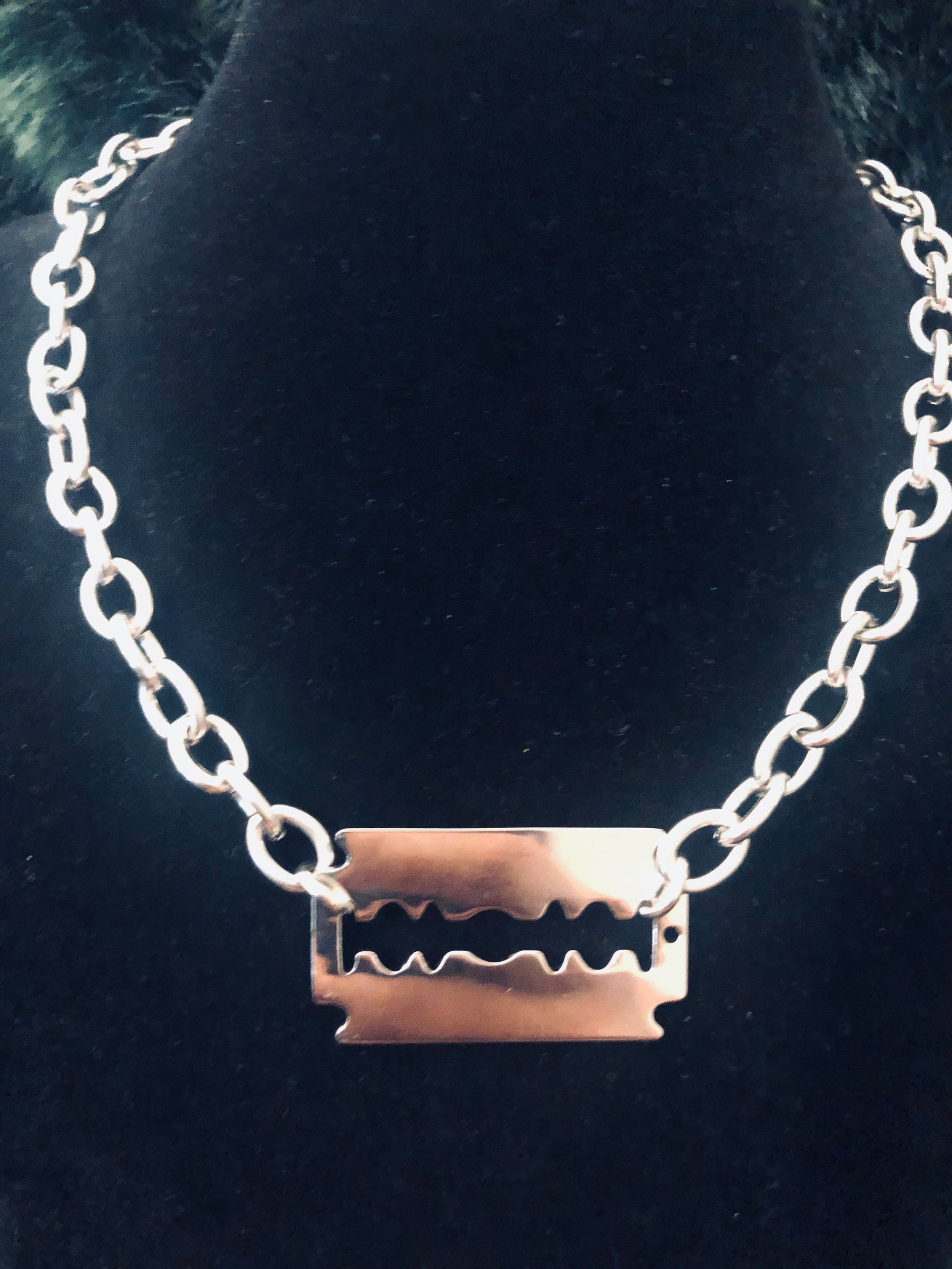 Razor Blade Chain Necklace - Etsy