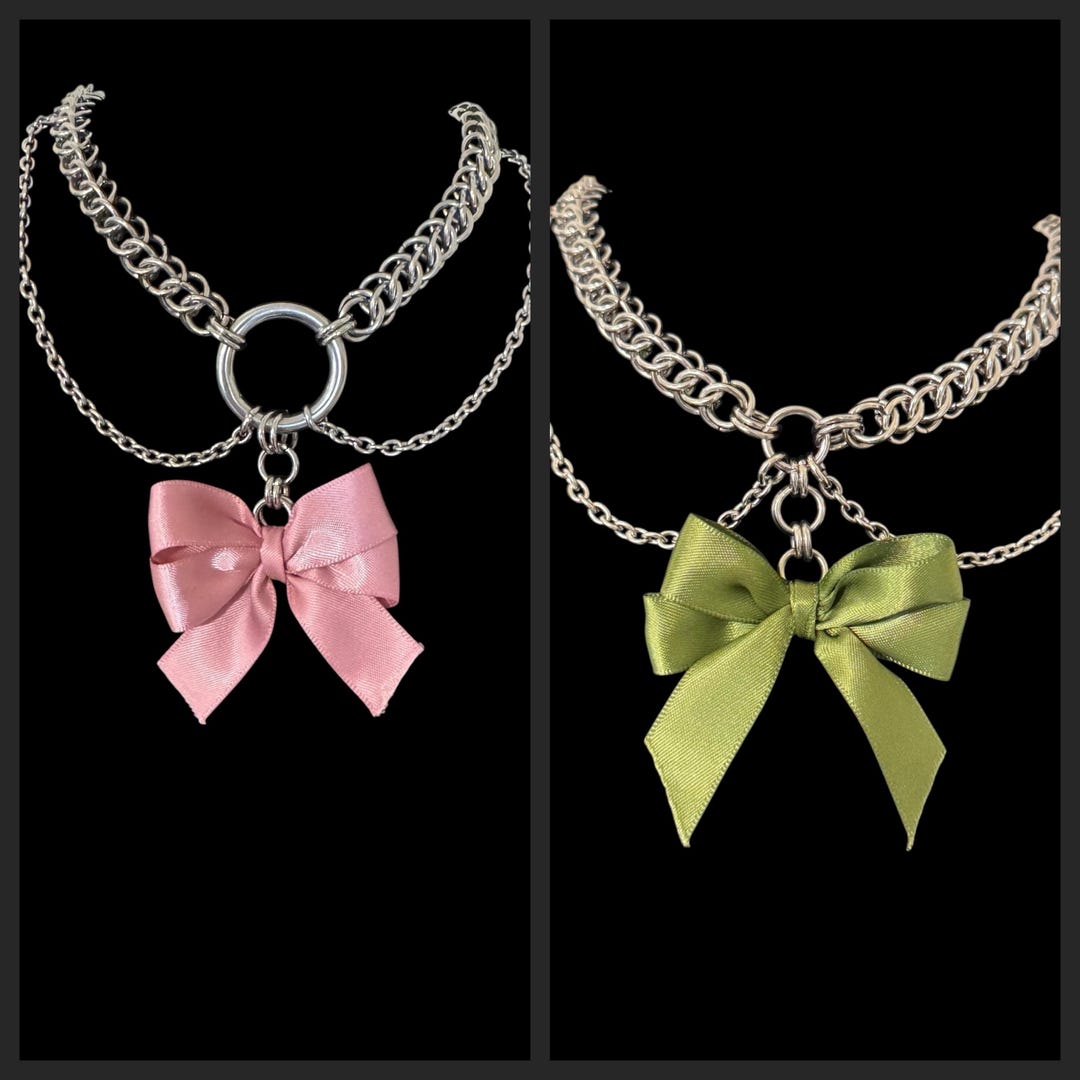 Bow Necklace, Chainmail Bow Chain - Etsy