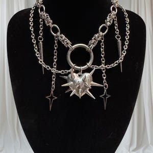 Spiked Chainmail Byzantine Heart Necklace - Etsy