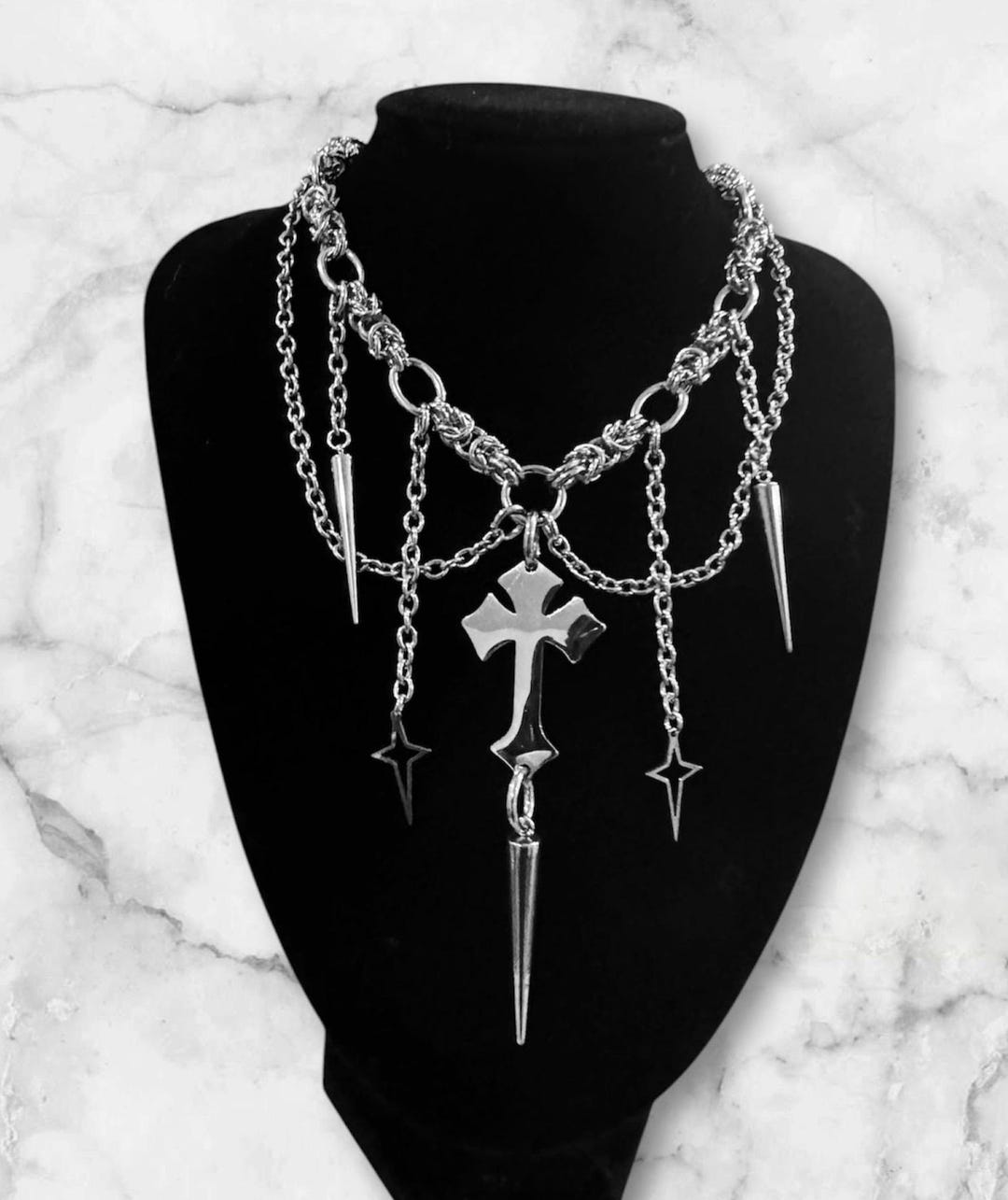 Spiked Cross Medieval Bizantine Chain - Etsy