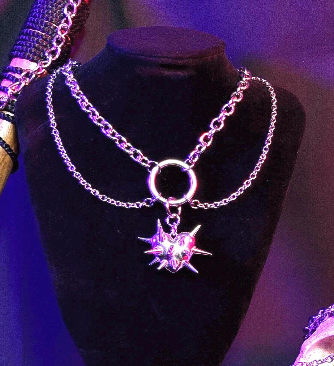 Spikey Heart Chain - Etsy