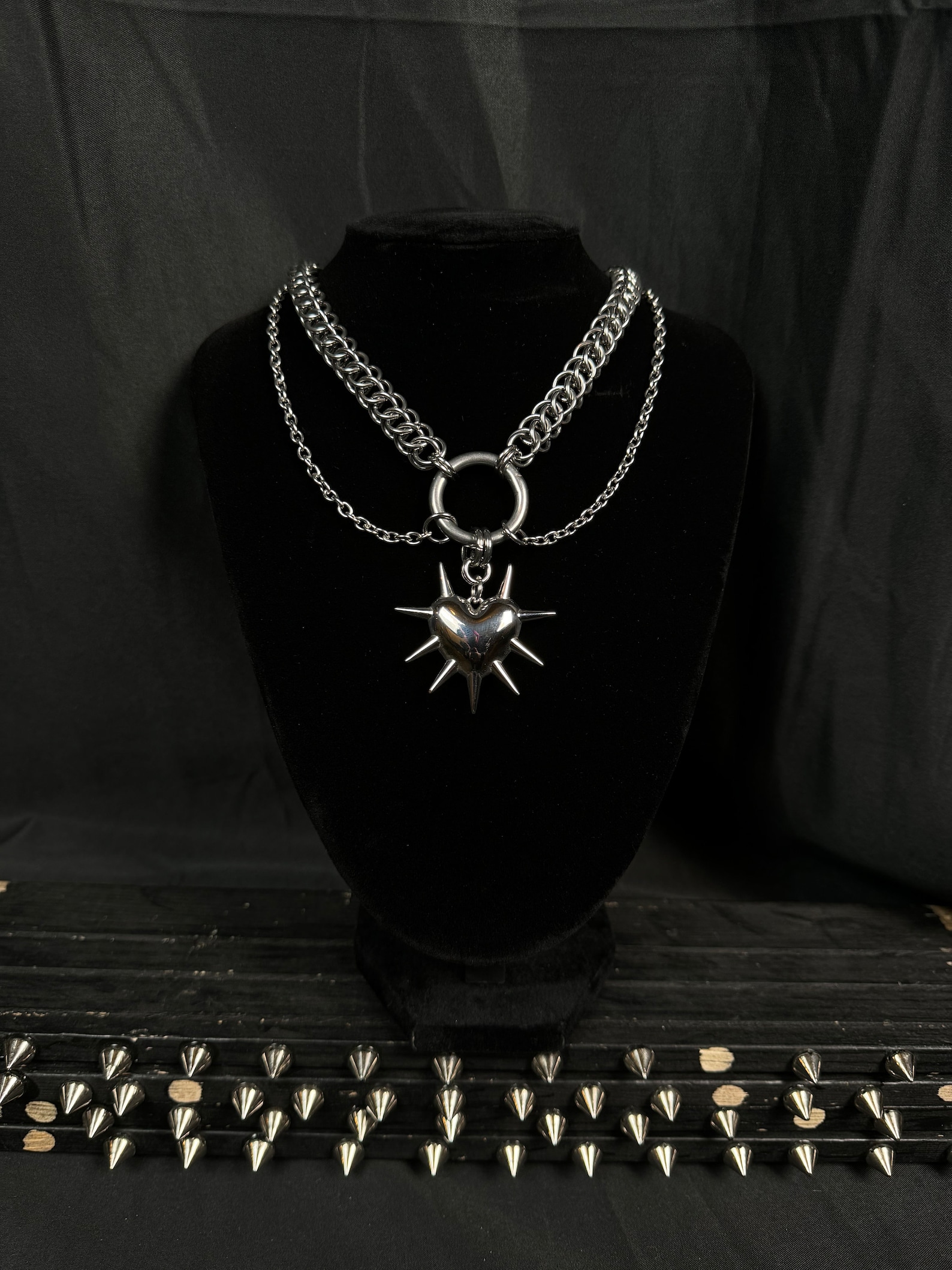 Spiked Heart Necklace, Chainmaille - Etsy