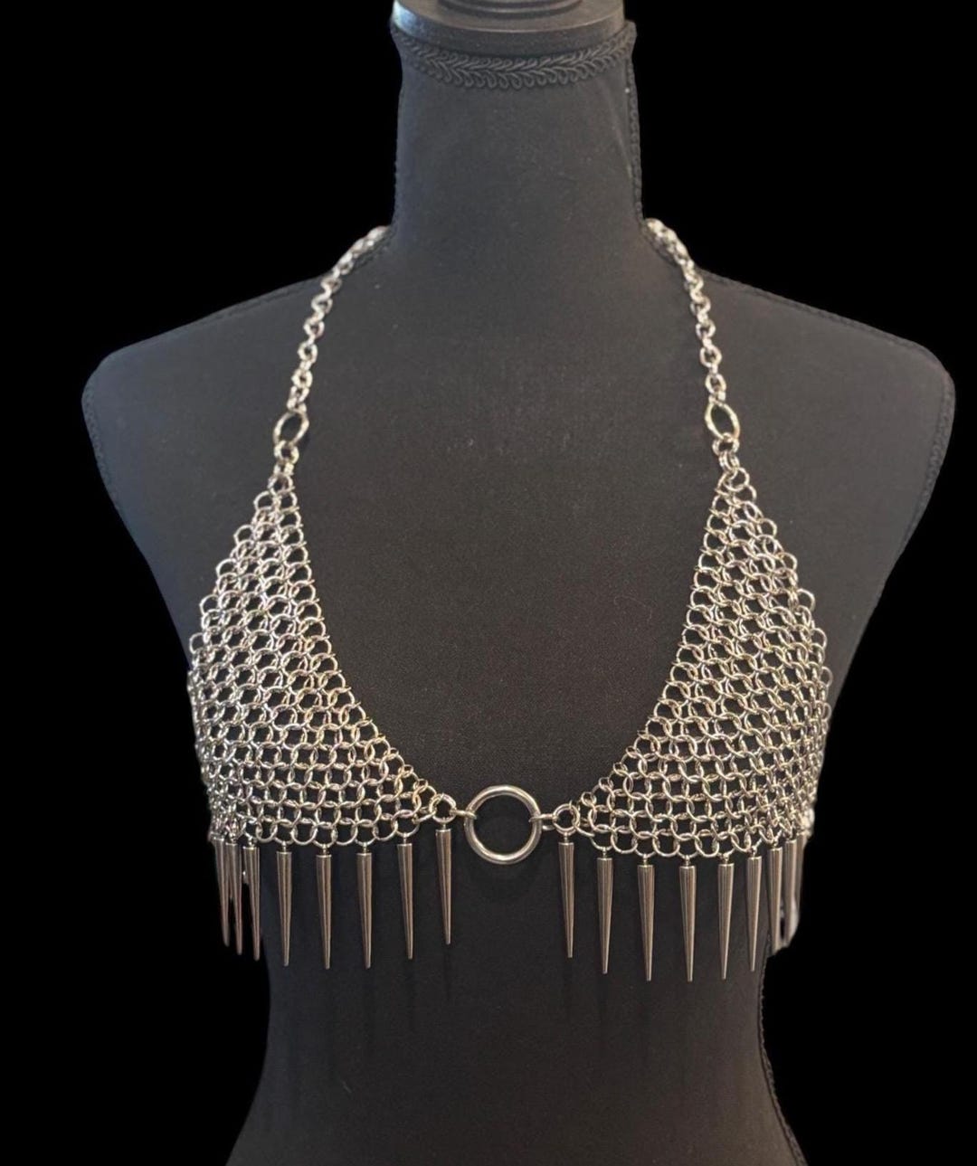 Chainmail Bra Harness, Spiked Bra - Etsy