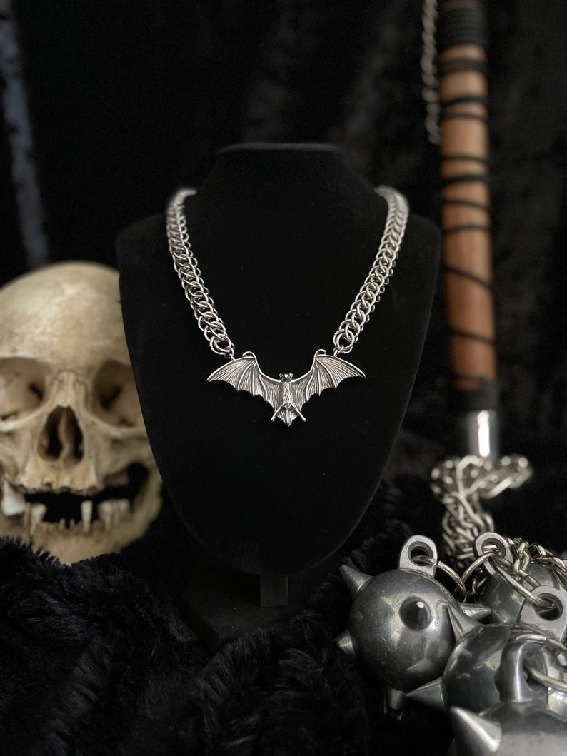 Bat Necklace, Gothic Necklace, Chainmaille - Etsy