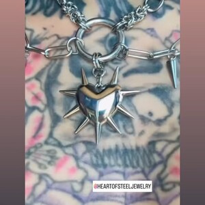 Spiked Chainmail Byzantine Heart Necklace - Etsy