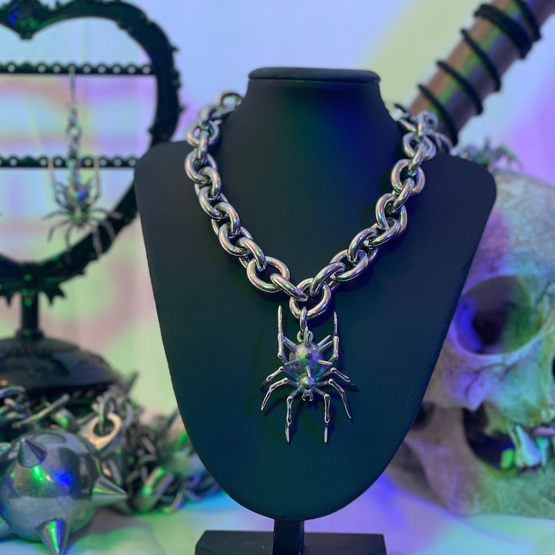 Spider Web Necklace - Etsy