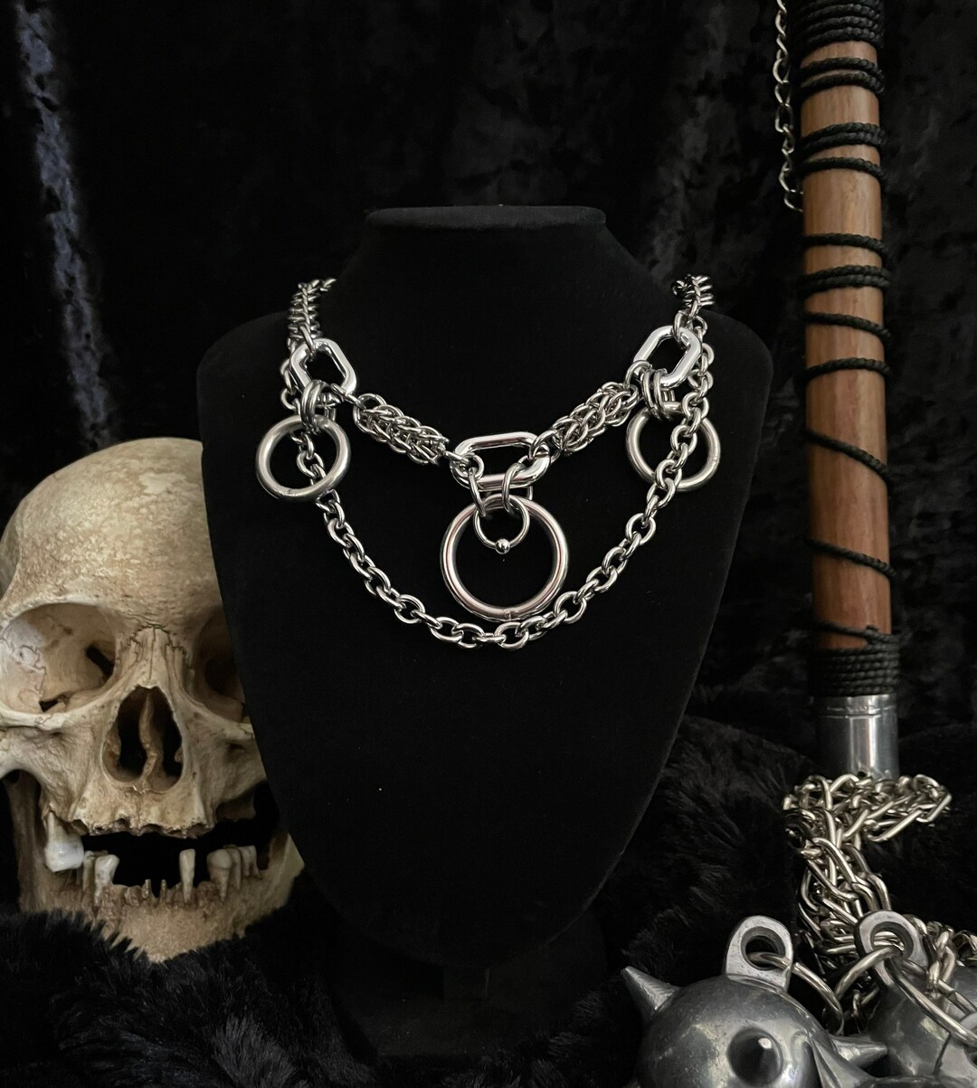 Triple O Ring Chain Choker - Etsy