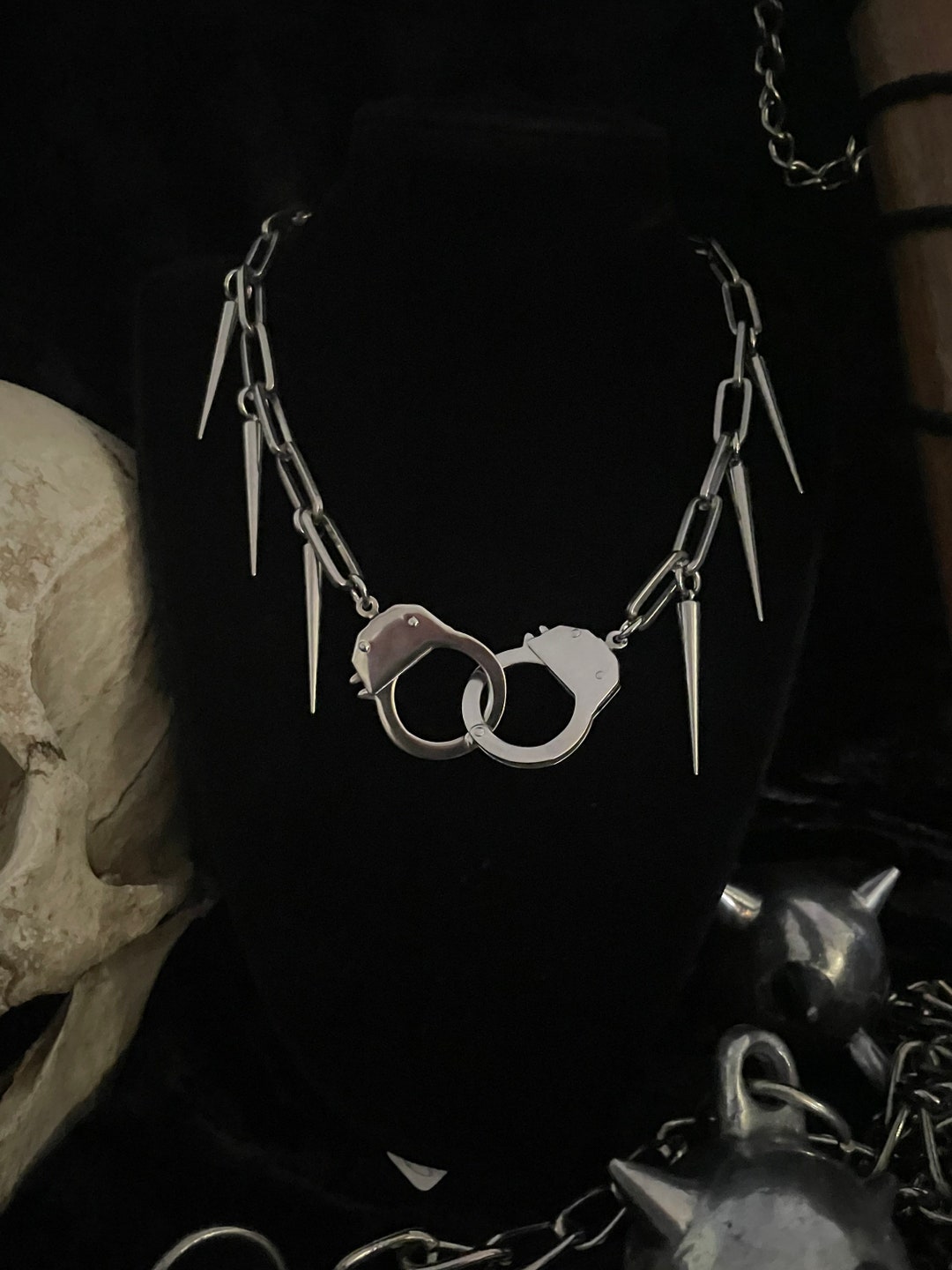 Spiked Handcuff Necklace - Etsy