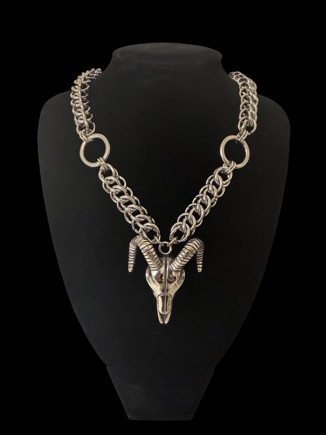 Satanic Baphomet Necklace Chainmaille Necklace - Etsy