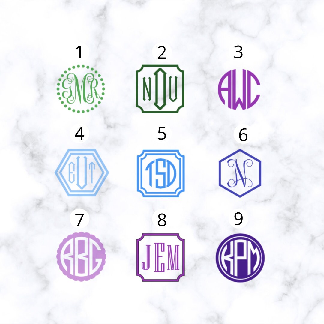 Personalized Monogram Vinyl Decal: Laptop, Tumbler, Car - Etsy