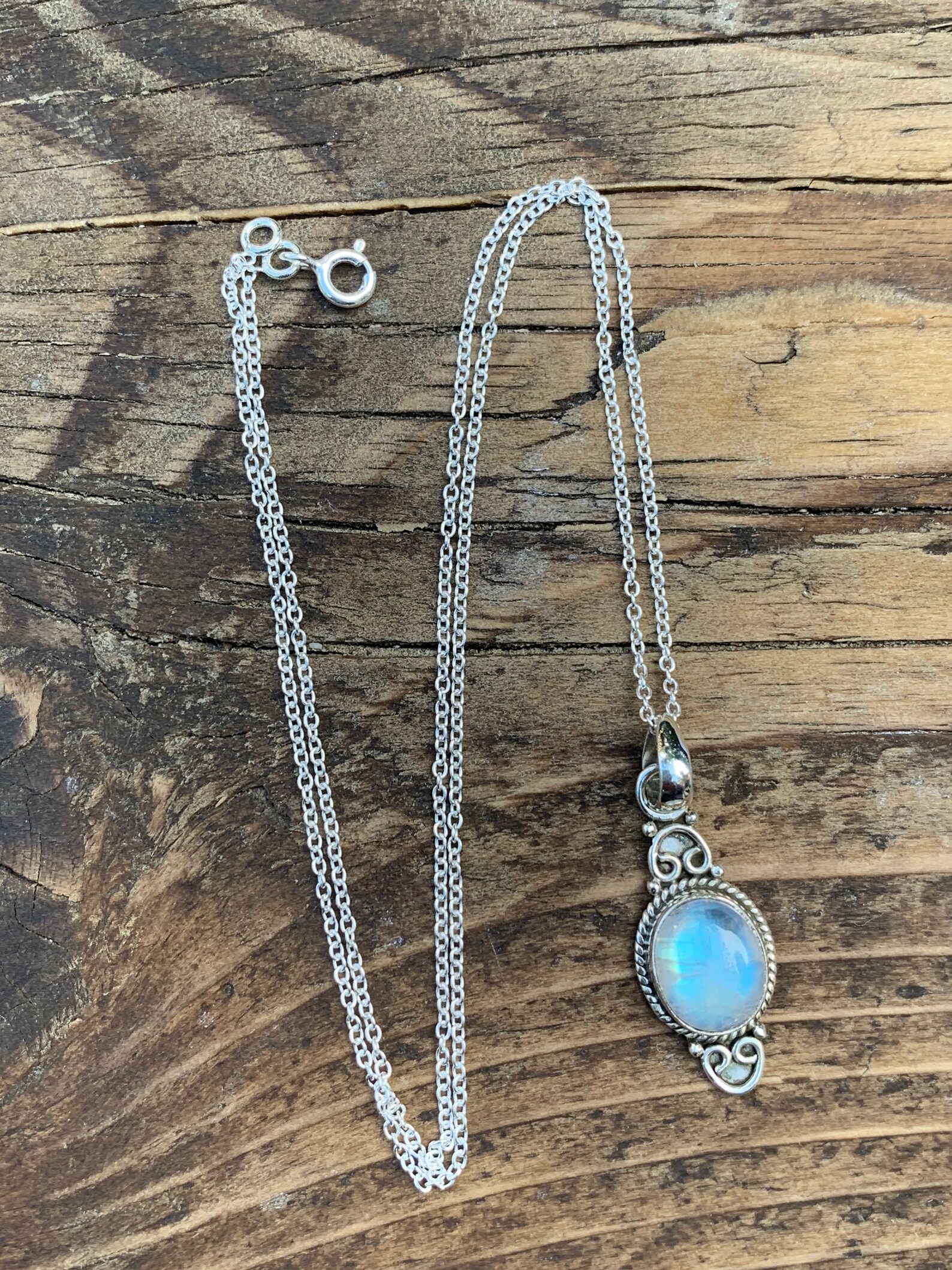 Moonstone necklace Delicate necklace Boho moonstone | Etsy