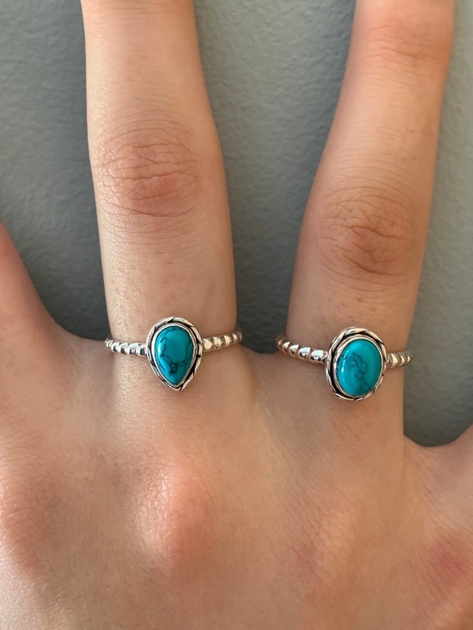 Turquoise Stackable Ring Boho Minimalist Turquoise Ring - Etsy